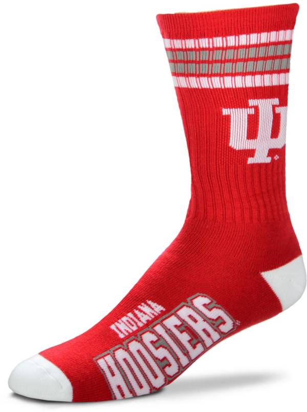 For Bare Feet Indiana Hoosiers 4-Stripe Deuce Crew Socks | Dick's ...