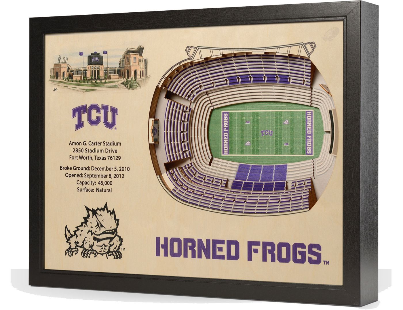 YouTheFan TCU Horned Frogs 25-Layer StadiumViews 3D Wall Art | Dick's ...