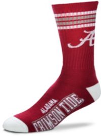 For Bare Feet Alabama Crimson Tide 4-Stripe Crew Socks | Dick's ...