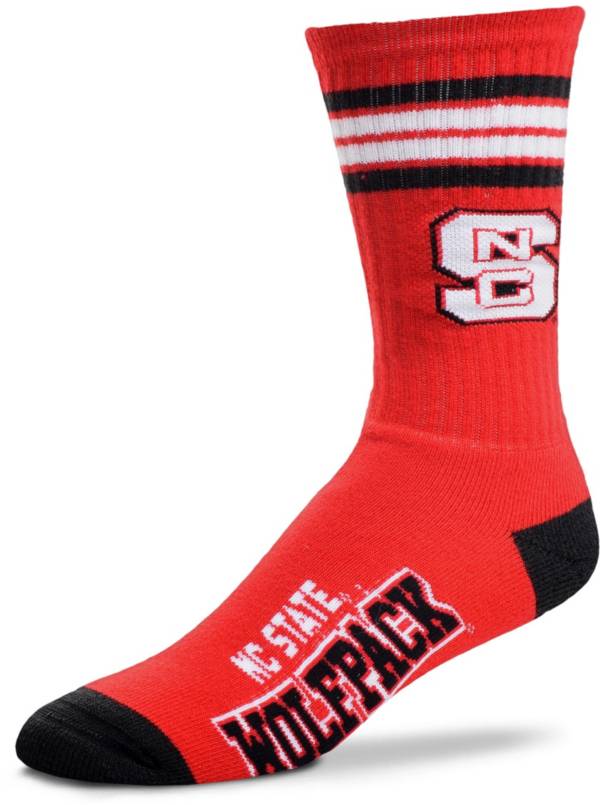 For Bare Feet NC State Wolfpack 4-Stripe Crew Socks | DICK'S Sporting Goods