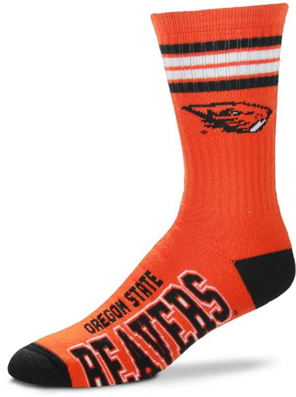For Bare Feet Oregon State Beavers 4-Stripe Crew Socks | Dick's ...