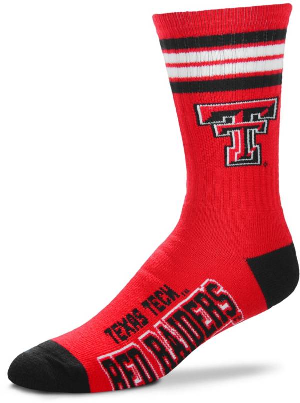 For Bare Feet Texas Tech Red Raiders 4-Stripe Deuce Crew Socks | Dick's ...