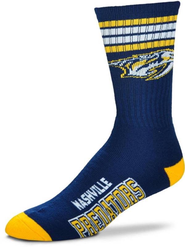 For Bare Feet Nashville Predators 4-Stripe Deuce Crew Socks | Dick's ...