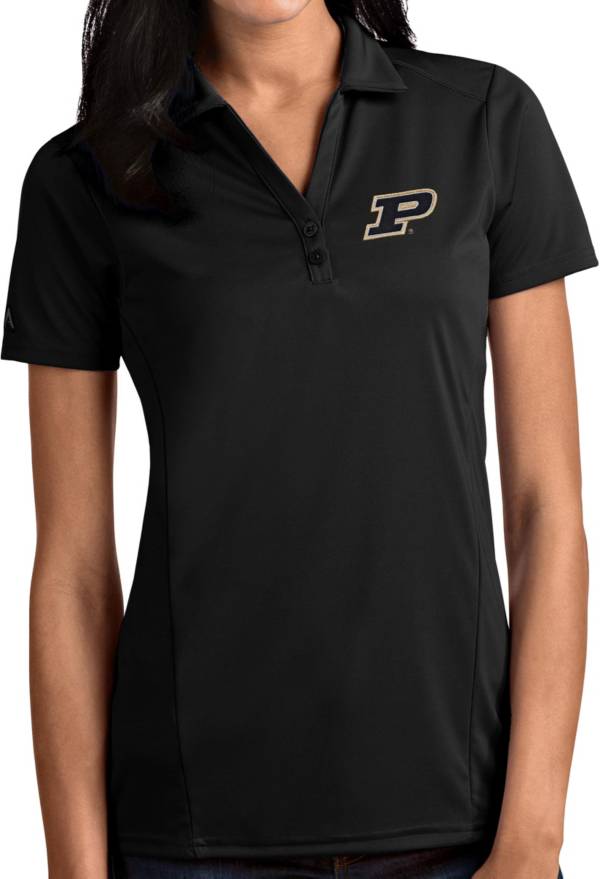 Antigua Women's Purdue Boilermakers Tribute Performance Black Polo ...