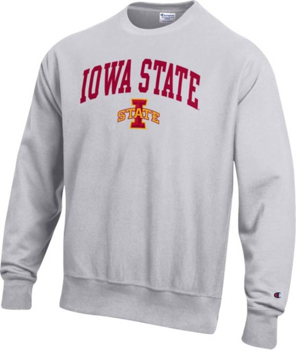 Champion Men's Iowa State Cyclones Grey Reverse Weave Crew Sweatshirt ...