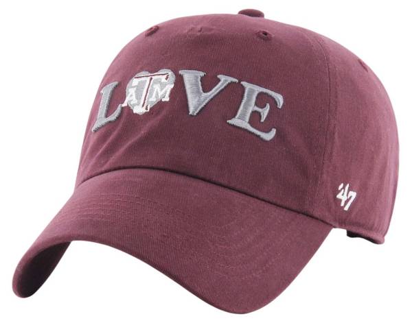 ‘47 Women's Texas A&M Aggies Maroon Love Script Clean Up Adjustable Hat ...