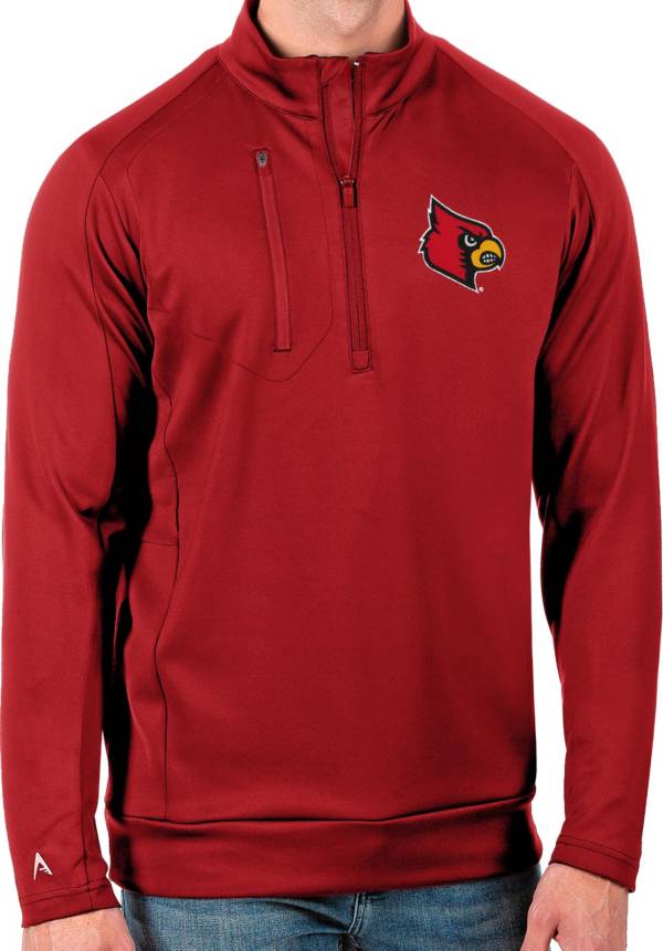 Antigua Men's Louisville Cardinals Cardinal Red Generation Half-Zip ...
