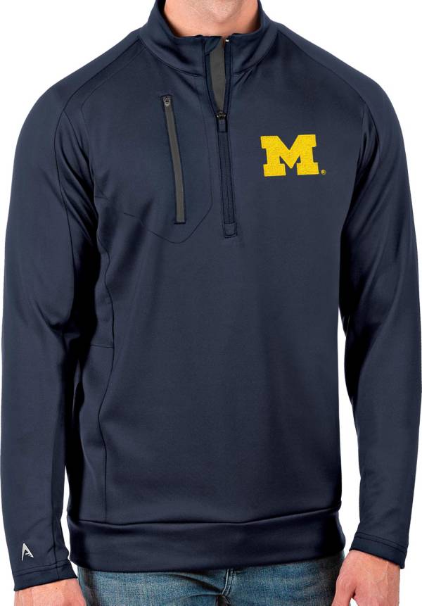 Antigua Men's Michigan Wolverines Blue Generation Half-Zip Pullover ...