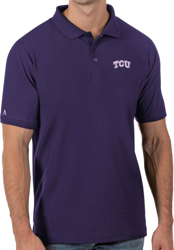 Antigua Men's TCU Horned Frogs Purple Legacy Pique Polo | Golf Galaxy