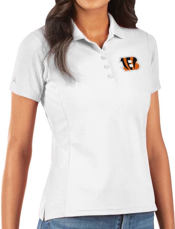 Antigua Women's Cincinnati Bengals White Legacy Pique Polo | Dick's ...