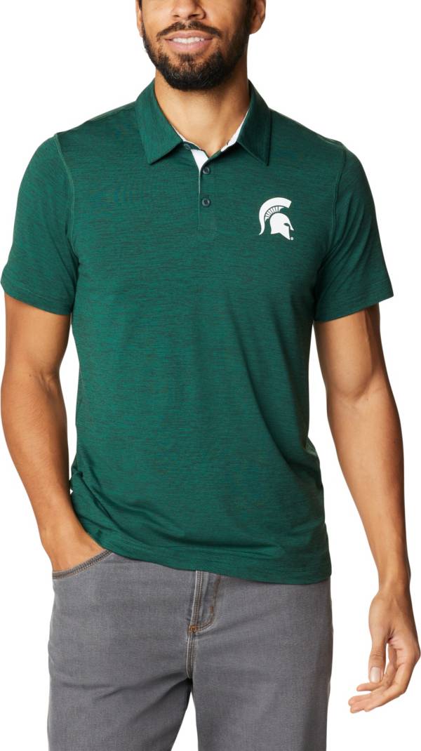 Columbia Men's Michigan State Spartans Green Tech Trail Polo | Dick's ...