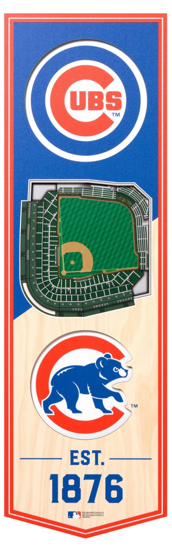 You The Fan Chicago Cubs 6''x19'' 3-D Banner | Dick's Sporting Goods
