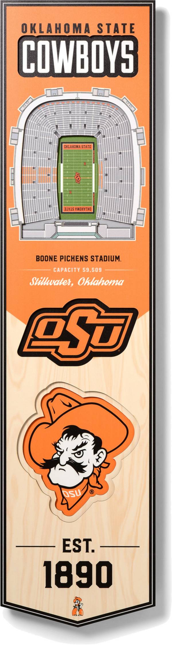 You The Fan Oklahoma State Cowboys 8"x32" 3-D Banner | Dick's Sporting ...