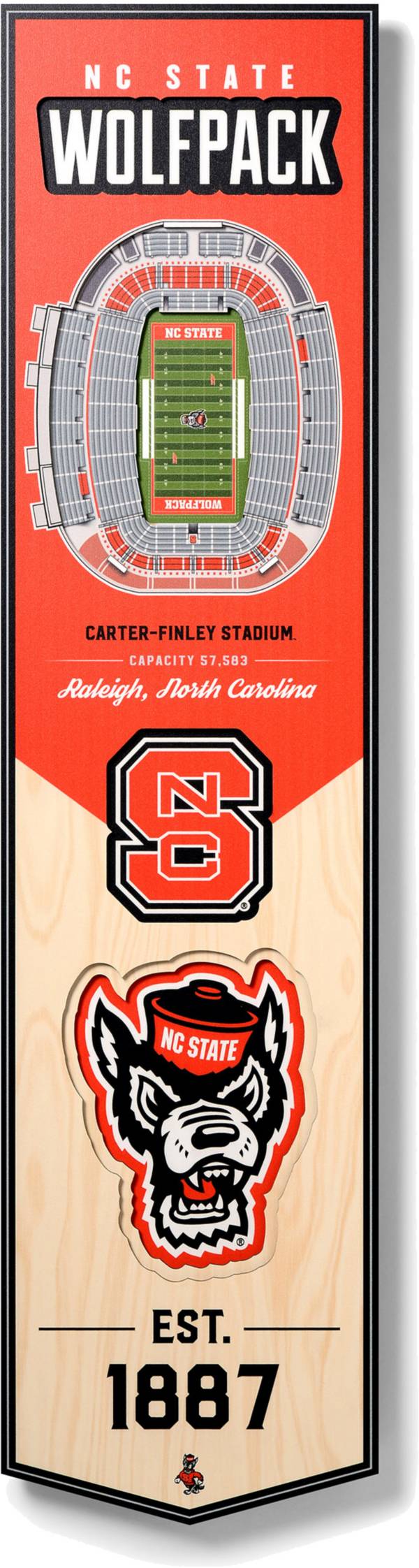 You The Fan NC State Wolfpack 8"x32" 3-D Banner | Dick's Sporting Goods