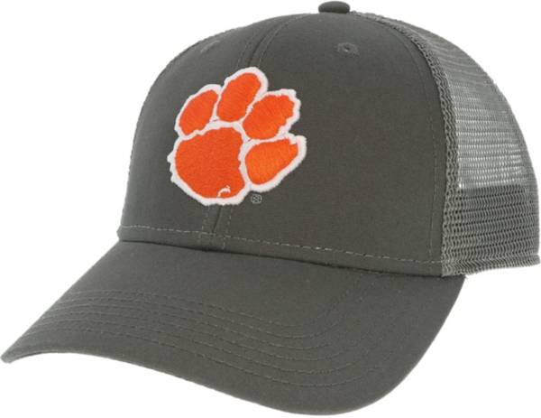 League-Legacy Men's Clemson Tigers Grey Lo-Pro Adjustable Trucker Hat ...
