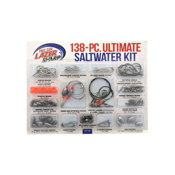Eagle Claw Lazer Sharp Ultimate Saltwater Terminal Tackle Kit – 138 ...