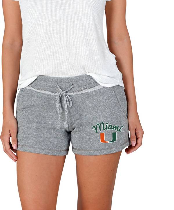 Concepts Sport Women's Miami Hurricanes Grey Mainstream Terry Shorts ...