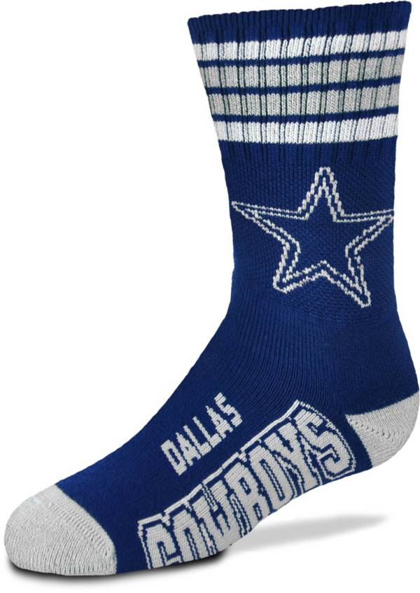 For Bare Feet Youth Dallas Cowboys 4-Stripe Deuce Crew Socks | Dick's ...
