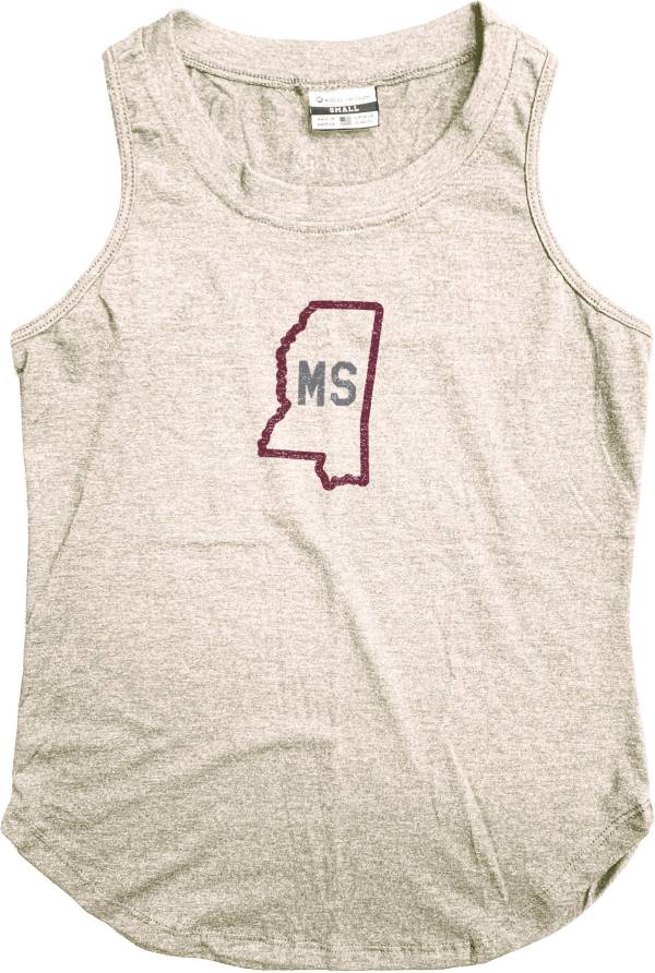 Where I'm From Women's Mississippi State Outline Oatmeal Tank Top ...