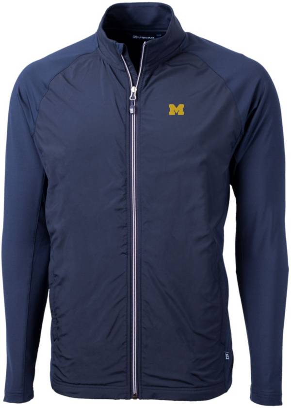 Cutter & Buck Men's Michigan Wolverines Navy Blue Adapt Eco Knit ...