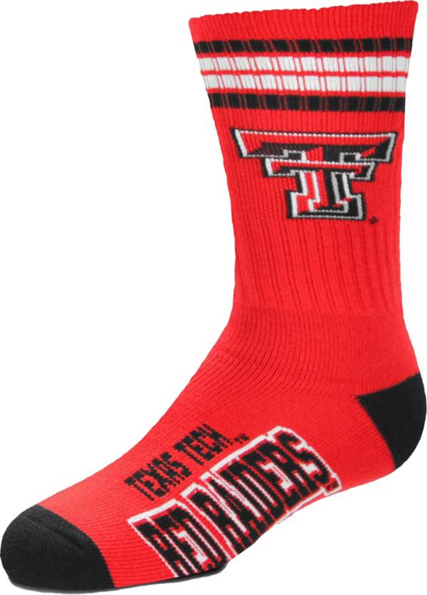 For Bare Feet Youth Texas Tech Red Raiders 4-Stripe Deuce Socks | Dick ...