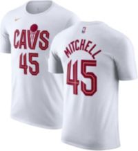 Nike Men's Cleveland Cavaliers Donovan Mitchell #45 White T-Shirt ...