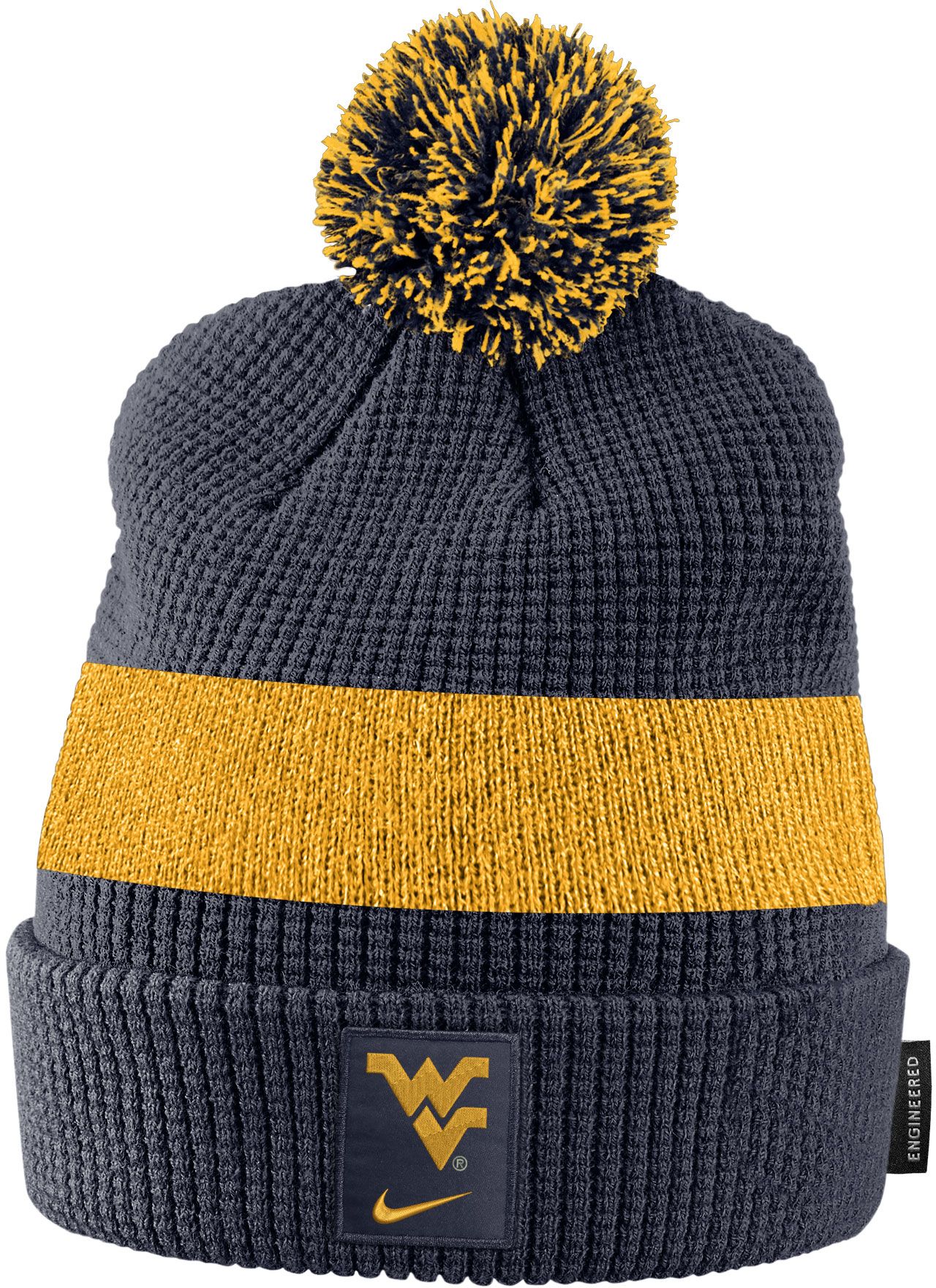 Nike West Virginia Mountaineers Blue Football Sideline Cuffed Pom ...