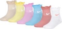 Nike Girls' Ruffle Welt Ankle Socks - 6 Pack | Golf Galaxy