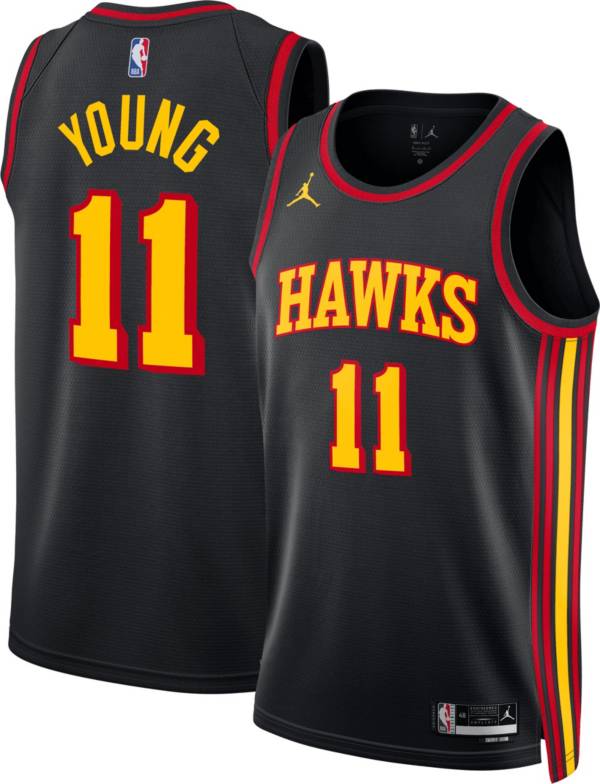Jordan Men's Atlanta Hawks Trae Young #11 Black Dri-FIT Swingman Jersey ...