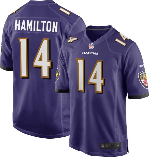 Nike Men's Baltimore Ravens Kyle Hamilton #14 Purple Game Jersey | Dick ...