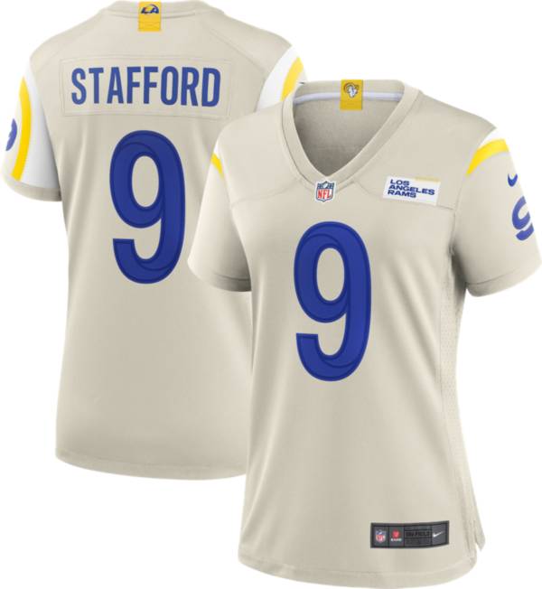 Nike Women's Los Angeles Rams Matthew Stafford #9 Light Bone Game ...