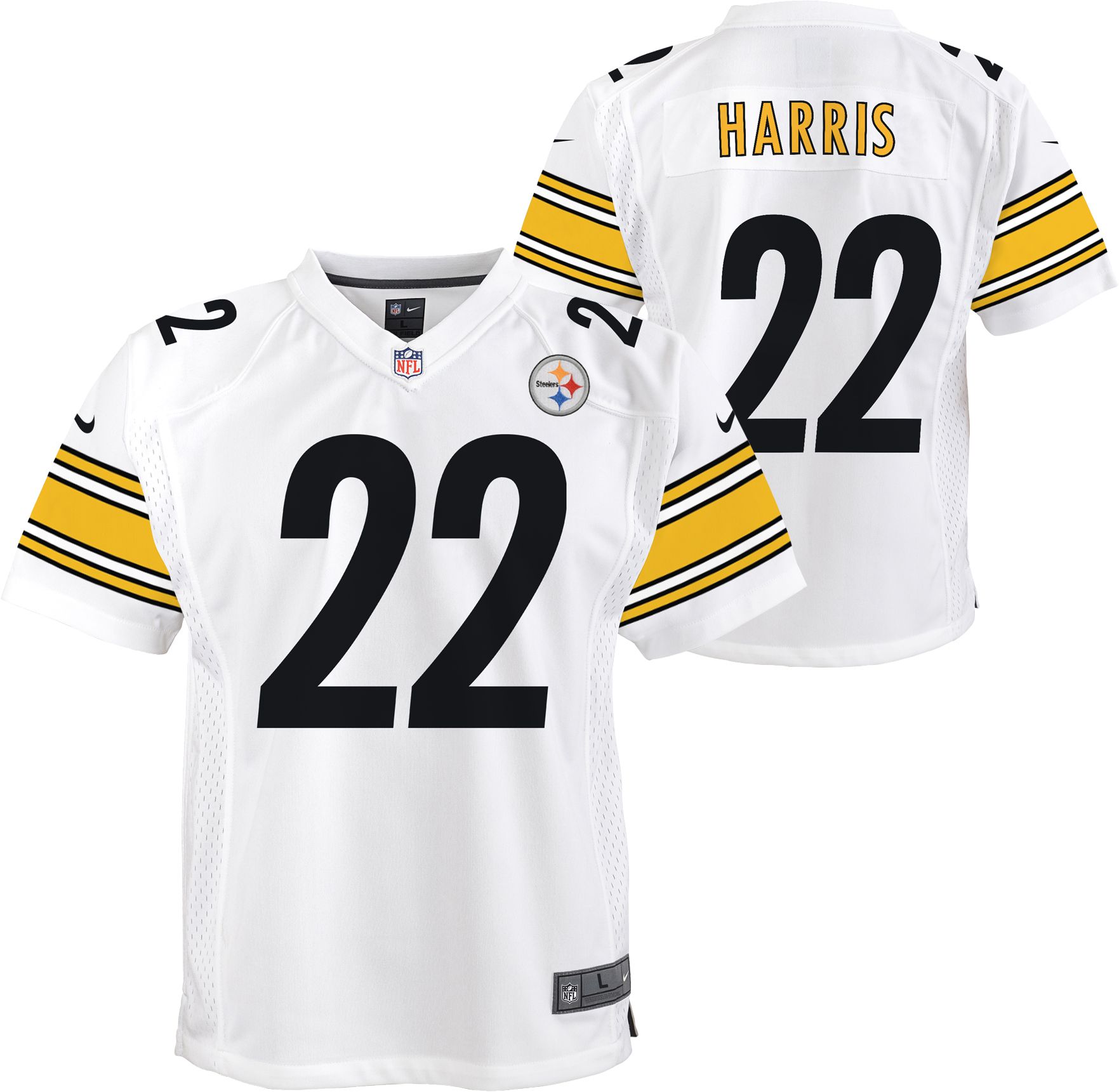 Nike Youth Pittsburgh Steelers Najee Harris #22 White Game Jersey ...