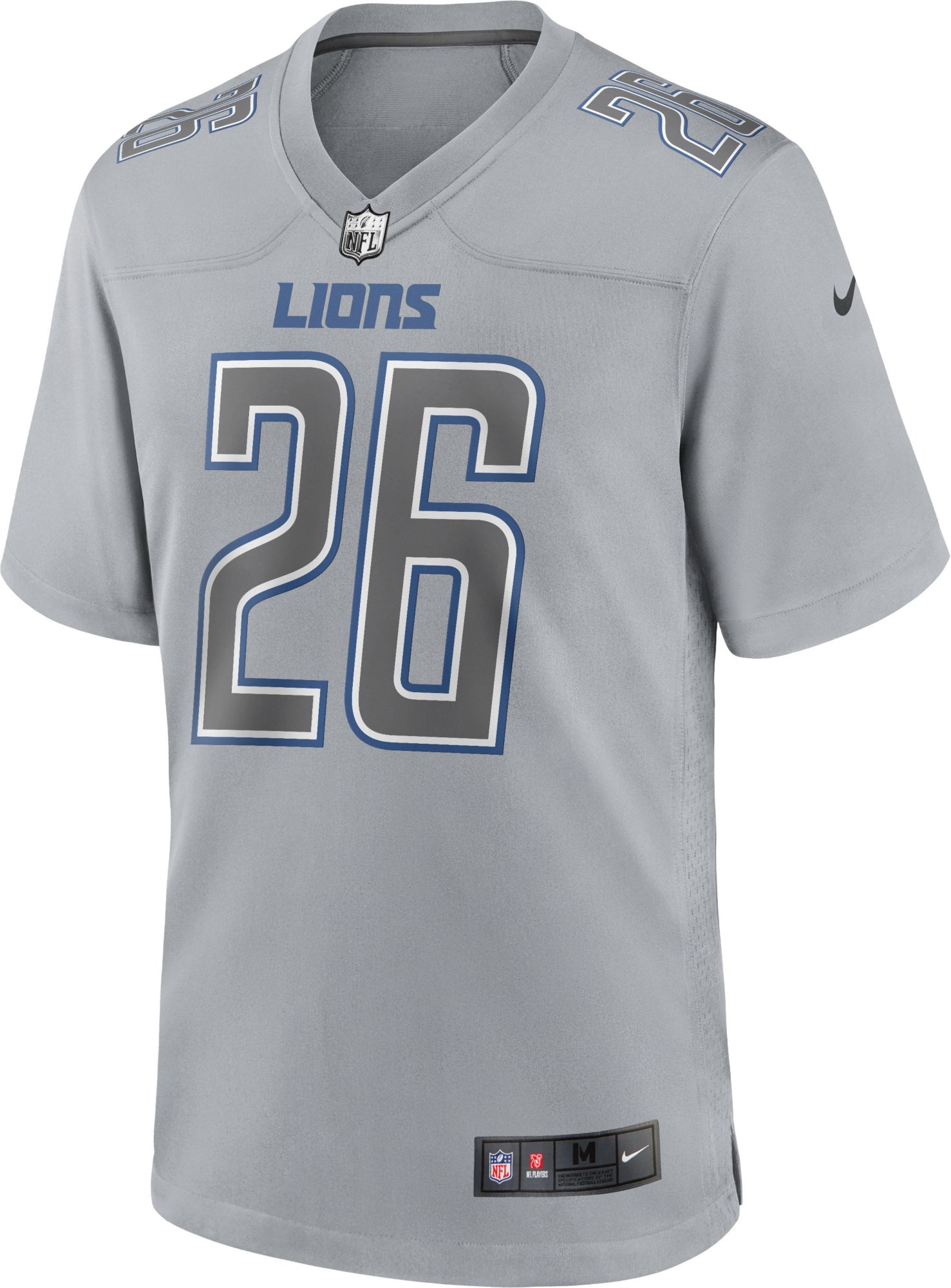 Nike Men's Detroit Lions Jahmyr Gibbs #26 Atmosphere Grey Game Jersey ...