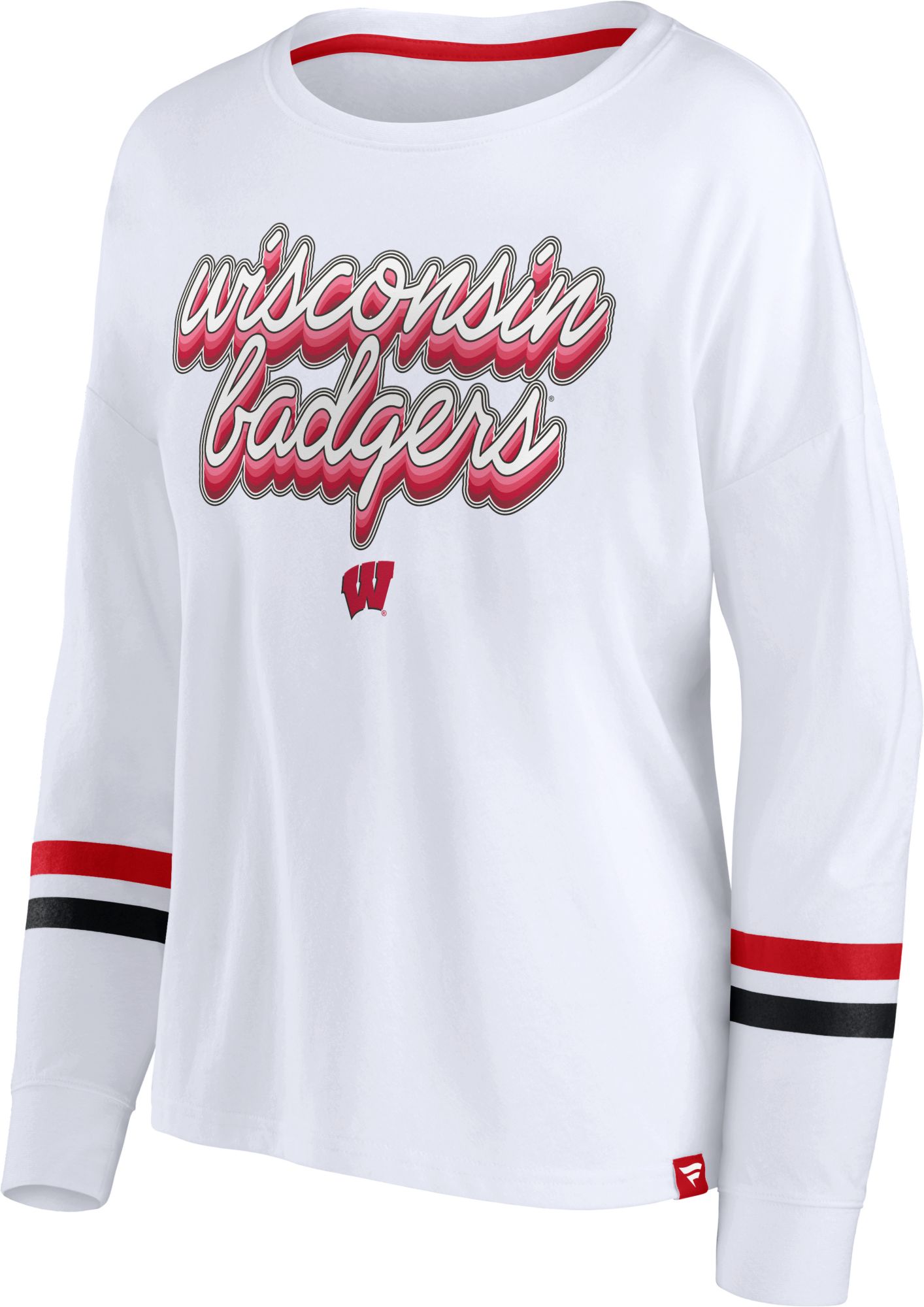 Fanatics Ncaa Women's Wisconsin Badgers White Iconic Long Sleeve T ...