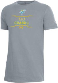 Under Armour Youth LIU Sharks Grey Performance Cotton T-Shirt | Dick's ...