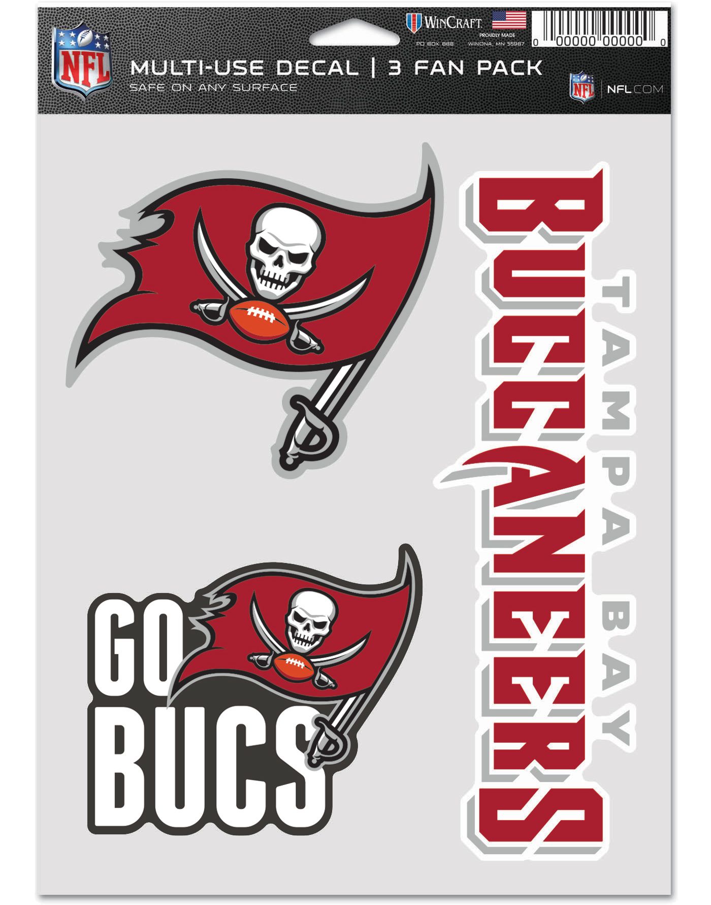 WinCraft Tampa Bay Buccaneers 3-Pack Fan Decal | Dick's Sporting Goods