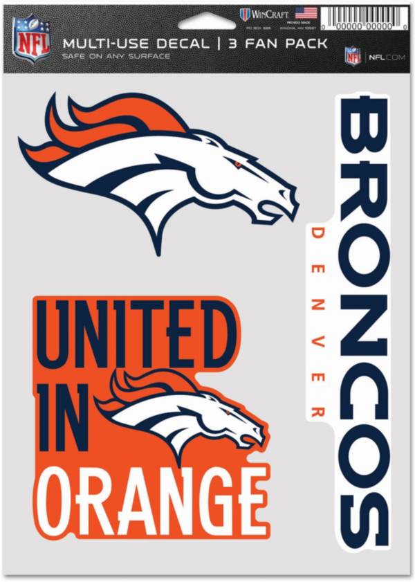 Logo Denver Broncos 3-Pack Fan Decal | Dick's Sporting Goods