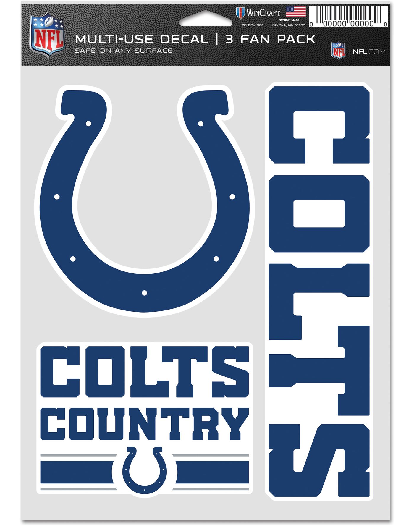 WinCraft Indianapolis Colts 3-Pack Fan Decal | Dick's Sporting Goods
