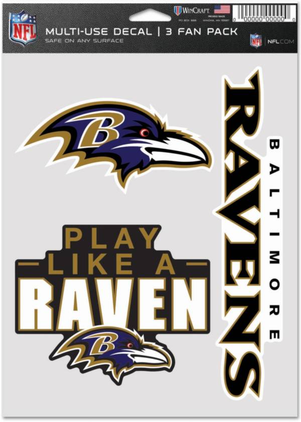 Logo Baltimore Ravens 3-Pack Fan Decal | Dick's Sporting Goods