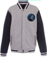 JH Design Men's Minnesota Timberwolves Grey Reversible Fleece Jacket ...