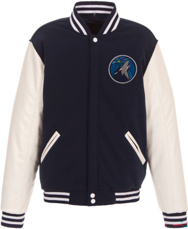 JH Design Men's Minnesota Timberwolves Navy Varsity Jacket | Dick's ...