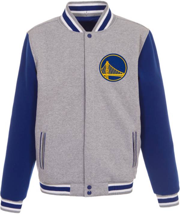 JH Design Men's Golden State Warriors Grey Reversible Fleece Jacket ...