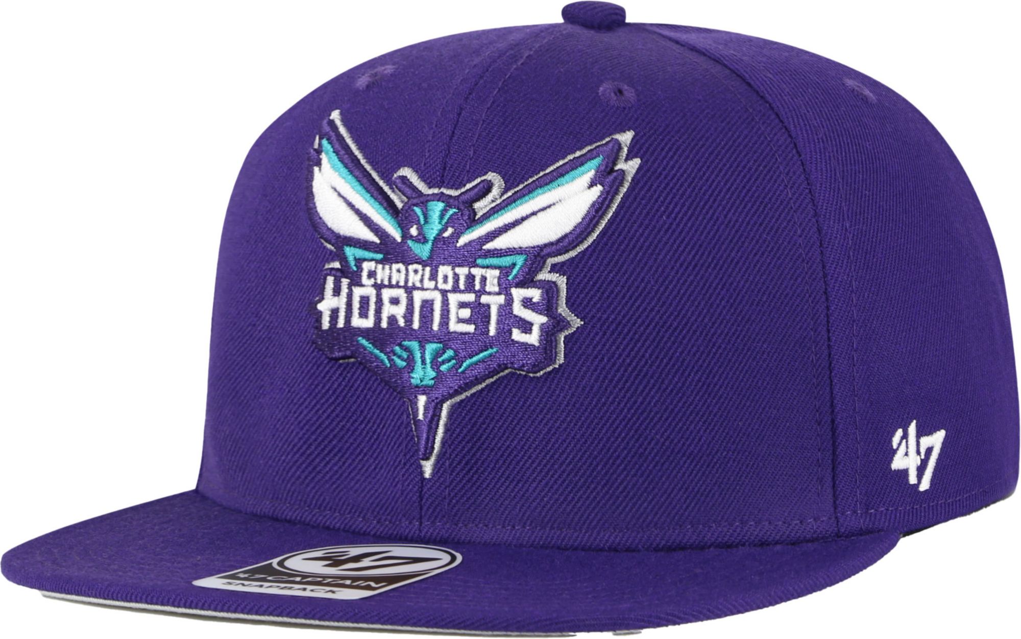 '47 Brand Adult Charlotte Hornets No Shot Captain Snapback Hat - Big ...