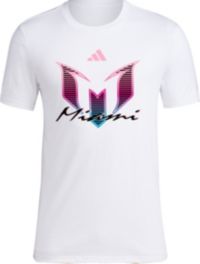 adidas Adult Miami Messi Neon LM #10 White T-Shirt | Dick's Sporting Goods