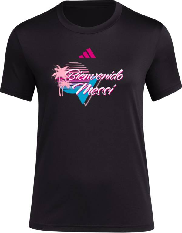 adidas Women's Miami Messi Bienvenido LM #10 Black T-Shirt | Dick's ...