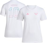 adidas Women's Miami Messi LM #10 White Name and Number T-Shirt | Dick ...