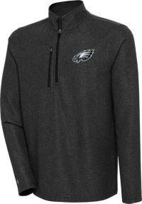 Antigua Men's Philadelphia Eagles Revolution Black Quarter-Zip Pullover ...