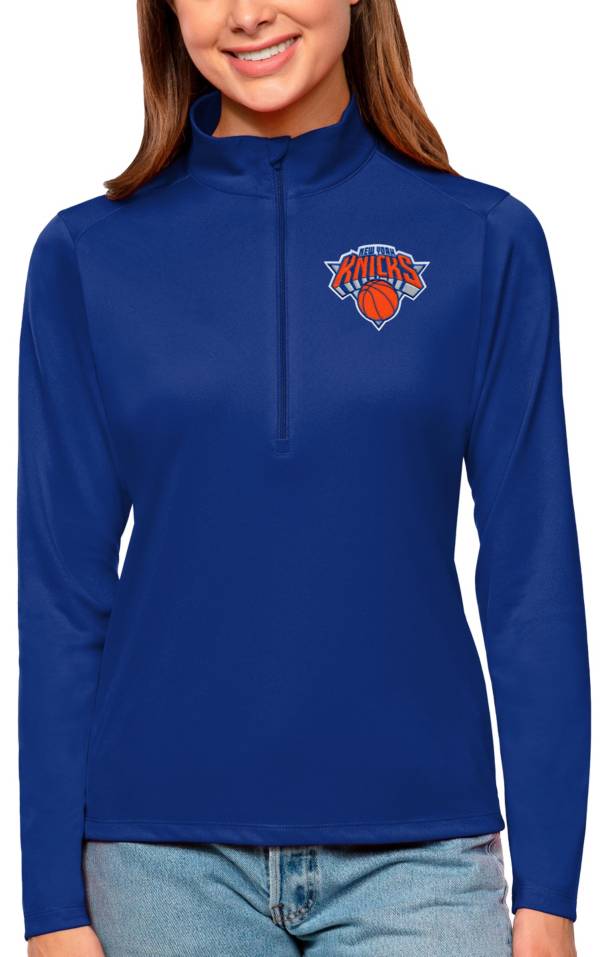 Antigua Women's New York Knicks Tribute Royal Pullover Sweater | Dick's ...