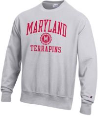 Champion Men's Maryland Terrapins Silver Grey Reverse Weave Crew ...