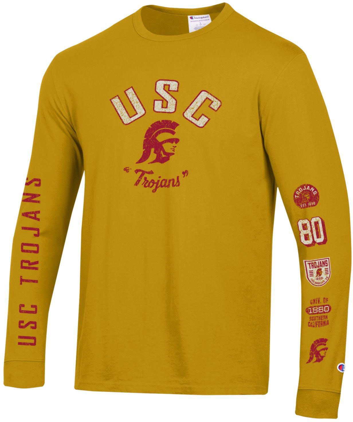 Champion Men's Usc Trojans Gold Vintage Jersey Long Sleeve T-Shirt ...